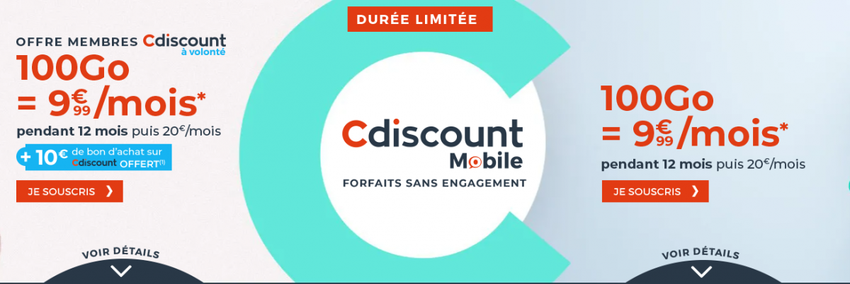 Bon plan : le forfait Cdiscount 100 Go Série Spéciale disponible à 9,99 euros par mois ...